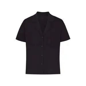 SKIMS Organic Cotton Sleep Short Sleeve Set | Black