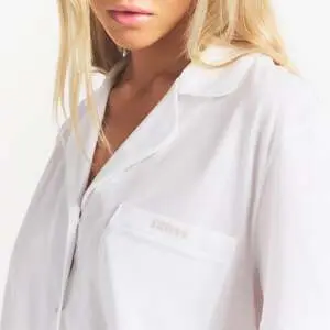 SKIMS Organic Cotton Sleep Short Sleeve Set | White