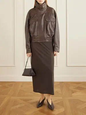 Nour Hammour Quincy Paneled Leather Jacket