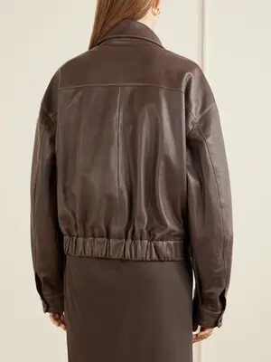 Nour Hammour Quincy Paneled Leather Jacket