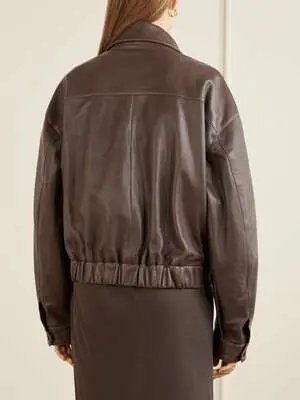 Nour Hammour Quincy Paneled Leather Jacket