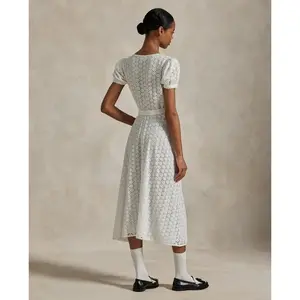 Ralph Lauren Spelman College Eyelet Wrap Dress