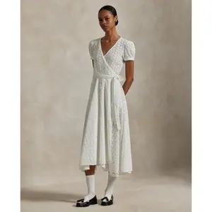 Ralph Lauren Spelman College Eyelet Wrap Dress