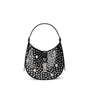 Ralph Lauren Polo Id Stud Leather Small Shoulder Bag