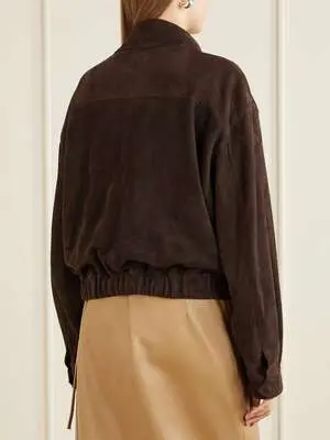 Nour Hammour Quincy Paneled Suede Jacket