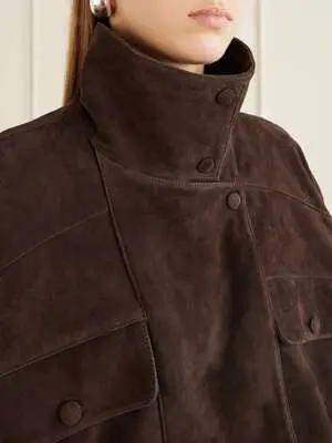 Nour Hammour Quincy Paneled Suede Jacket