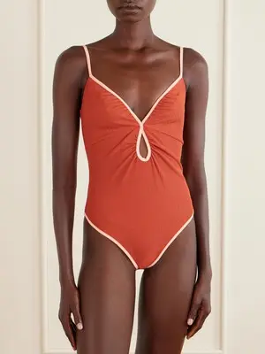 Johanna Ortiz Sundown Dust Ribbed One-piece Swimsuit - Orange