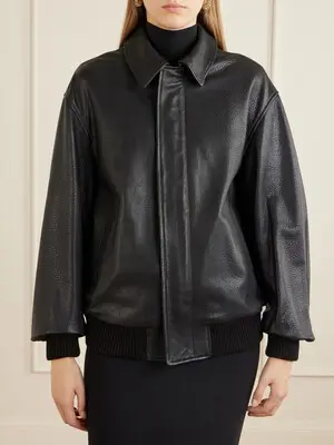 Nour Hammour Toyen Leather Bomber Jacket