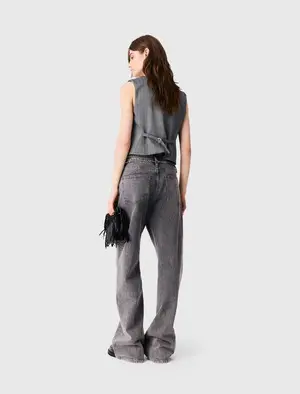 Maje Tailored Vest With Rhinestone Pinstripes