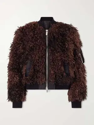 Sacai Plush Bomber Jacket - Brown