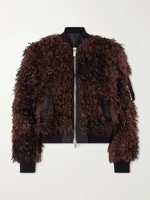 Sacai Plush Bomber Jacket - Brown