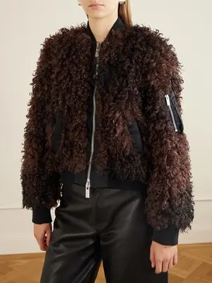 Sacai Textured Bomber Jacket - Brown