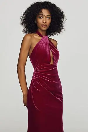 Mac Duggal Halter-neck Maxi Dress