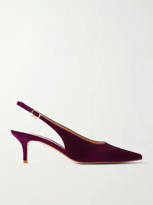 GIANVITO ROSSI GIANVITO ROSSI Robbie Sling 55 Kitten Heel Slingback Pumps Purple
