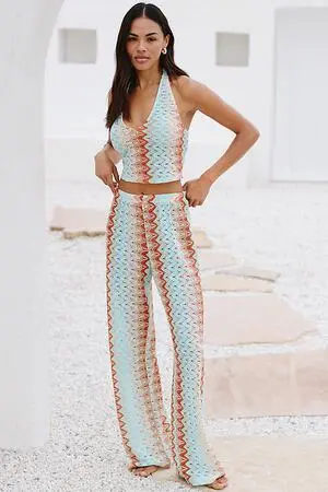 Luli Fama Cover-up Pants - Blue Pattern
