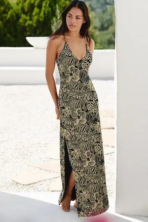 Luli Fama Cross-back Midi Dress