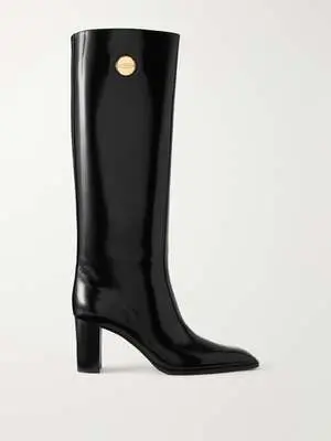 Saint Laurent Louis 85 Leather Knee-height Boots - Black
