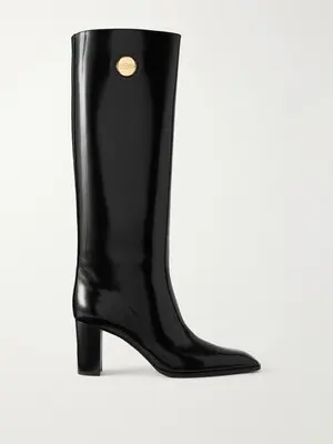 Saint Laurent Louis 85 Leather Knee-high Boots - Black