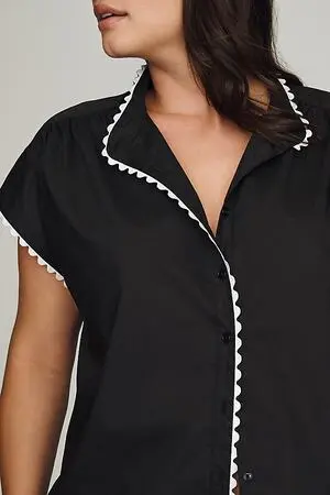 English Factory Scalloped Short-sleeve Top