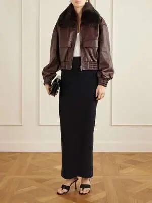 Nour Hammour Ellery Shearling-trimmed Leather Jacket