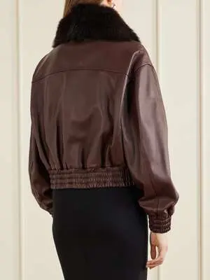 Nour Hammour Ellery Shearling-trimmed Leather Jacket