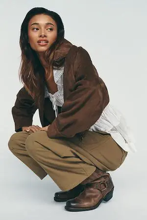 Maeve Imara Faux-suede Zip-up Jacket - Acorn