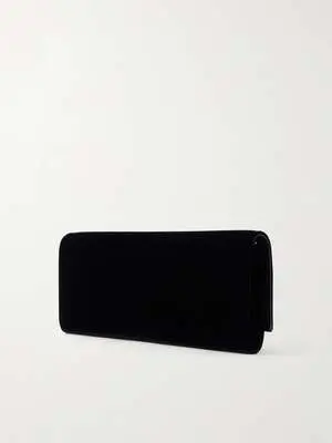 Saint Laurent Kate Velour Logo Chain Clutch