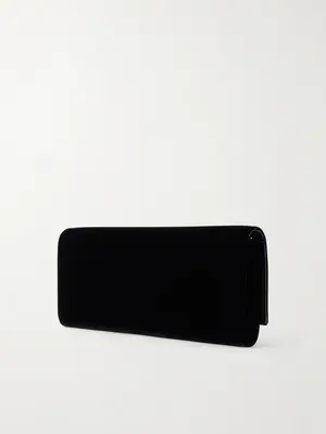 Saint Laurent Kate Velour Logo Chain Clutch