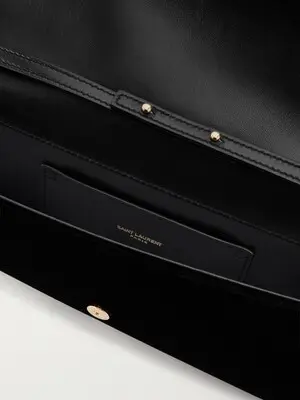 Saint Laurent Kate Velour Logo Chain Clutch