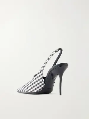 Alaïa Checked Canvas Slingback Pumps