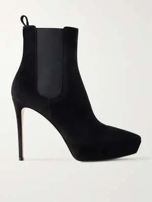 GIANVITO ROSSI 85 Suede Ankle Boots - Black