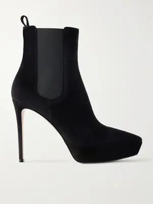 GIANVITO ROSSI 85 Suede Ankle Boots - Black