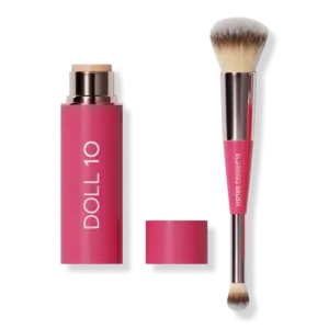 DOLL 10 Peptide Blur Stick Foundation With Blurring Brush - Tan