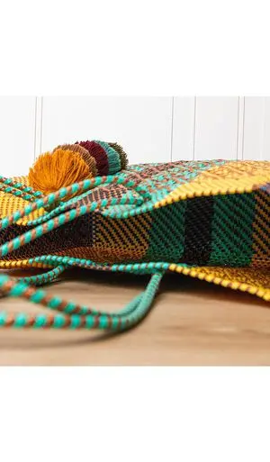 VERVE CULTURE Woven Tote Bag With Tassel Detail