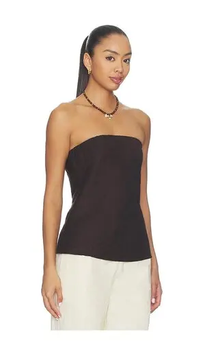 Donni. Linen Tube Top - Espresso