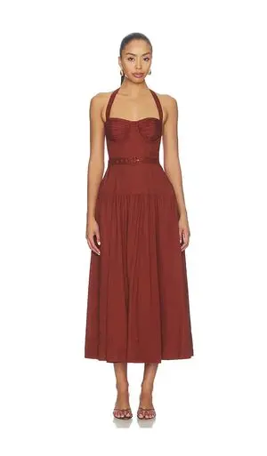 Astr The Label Katinka Dress In Brown - Rust
