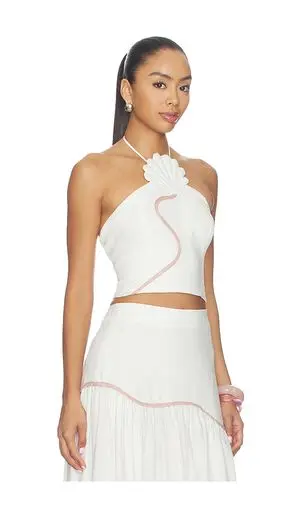 Azulu Leia Halter Neck Top With Shell Detail