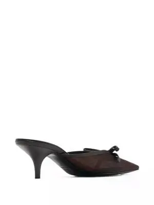 Miu Miu Mesh Bow-detail Pumps - Brown