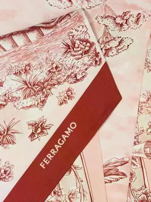 FERRAGAMO Voyage-print Pointed-tip Scarf