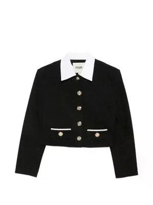 Maje Button-up Cropped Jacket - Black