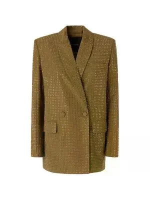 Pinko Stud-embellished Double-breasted Blazer - Brown