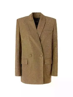 Pinko Stud-embellished Double-breasted Blazer - Brown