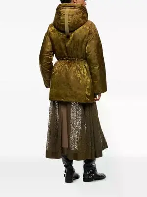Pinko Camouflage Print Hooded Coat