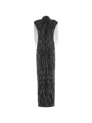 Pinko Crystal-embellished Fringed Dress