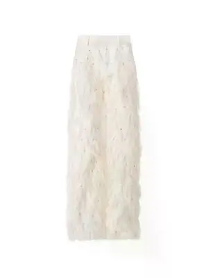 Pinko Feather-trim Crystal-embellished Trousers
