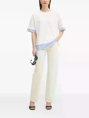 Luisa Spagnoli Baiadera Cotton T-shirt With Logo Embroidery