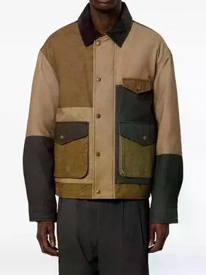 MARANT Patchwork Corduroy Collar Jacket - Brown
