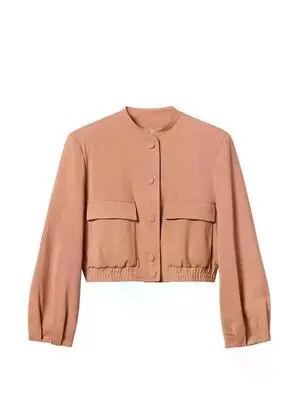 TWINSET Twill Bomber Jacket With Pockets - Pink