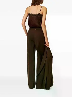 TWINSET Straight Twill Trousers With Pockets