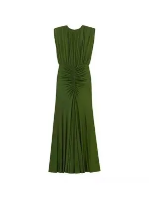 SELF-PORTRAIT Gathered Jersey Maxi Dress - Green